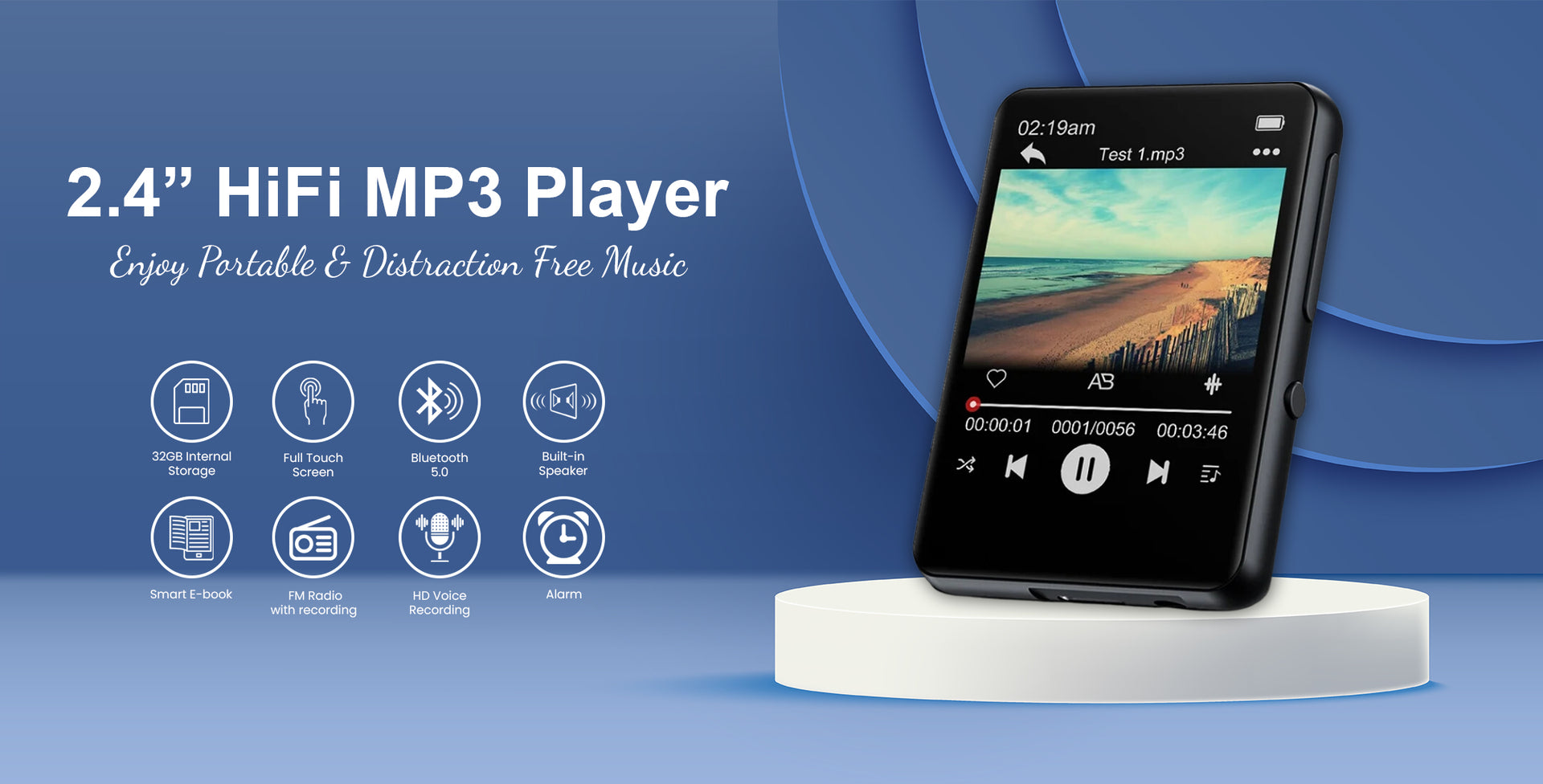 AUDIOCULAR M31 Portable 32GB/16GB Mp3 Player with Bluetooth | Concept Kart