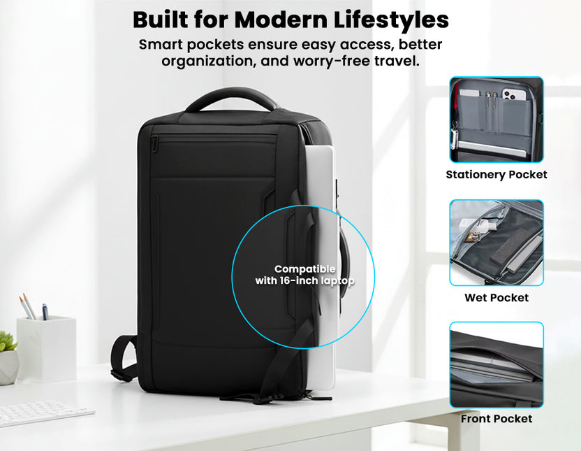 TECPHILE 35L Vacuum Backpack for Travelling fit for 16” Laptop Bag ...