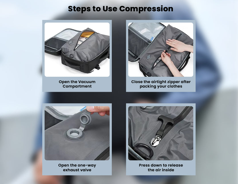 TECPHILE 35L Vacuum Backpack for Travelling fit for 16” Laptop Bag ...