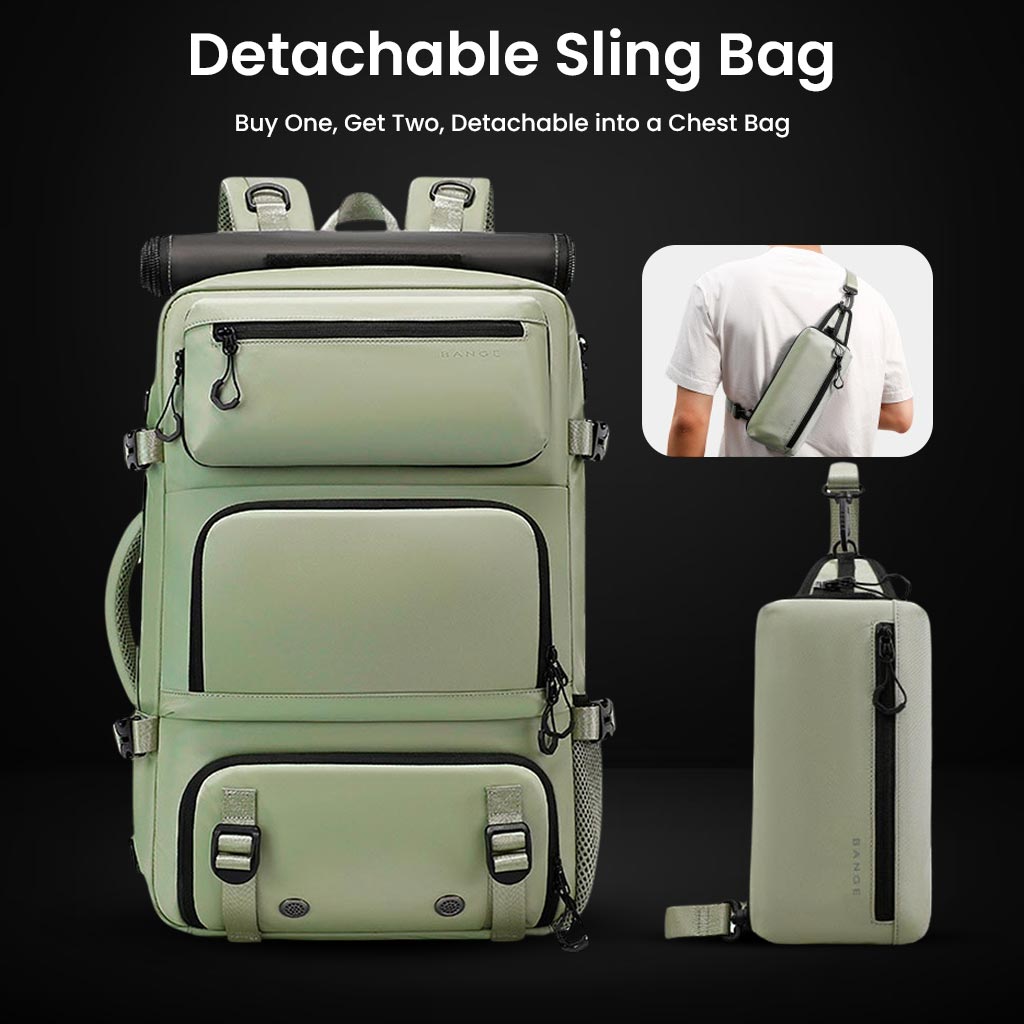 BANGE 1810 35L Large Capacity Bag Backpack with Detachable Sling Bag ...