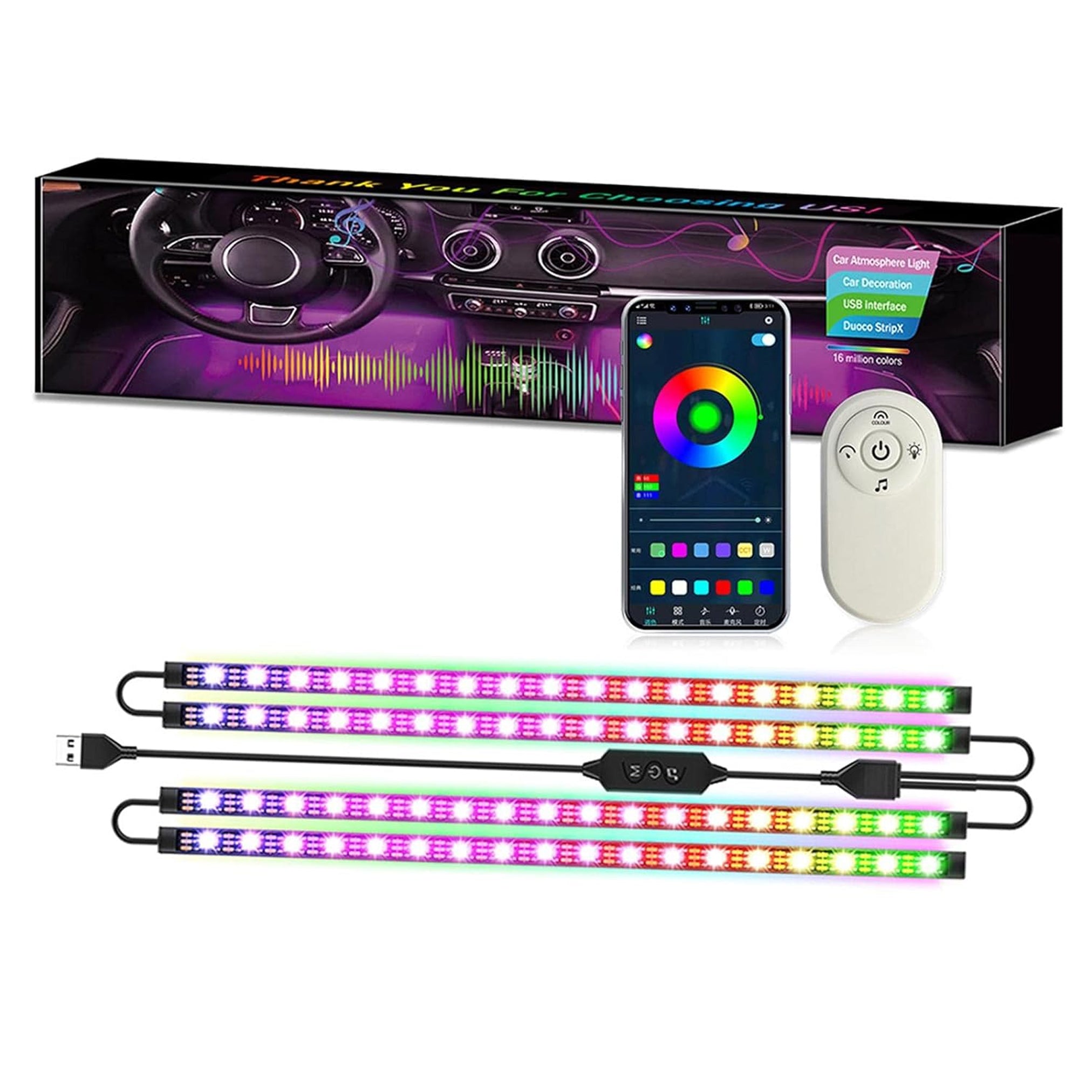 TECPHILE Car Atmosphere Rainbow RGBIC LED light – Concept Kart