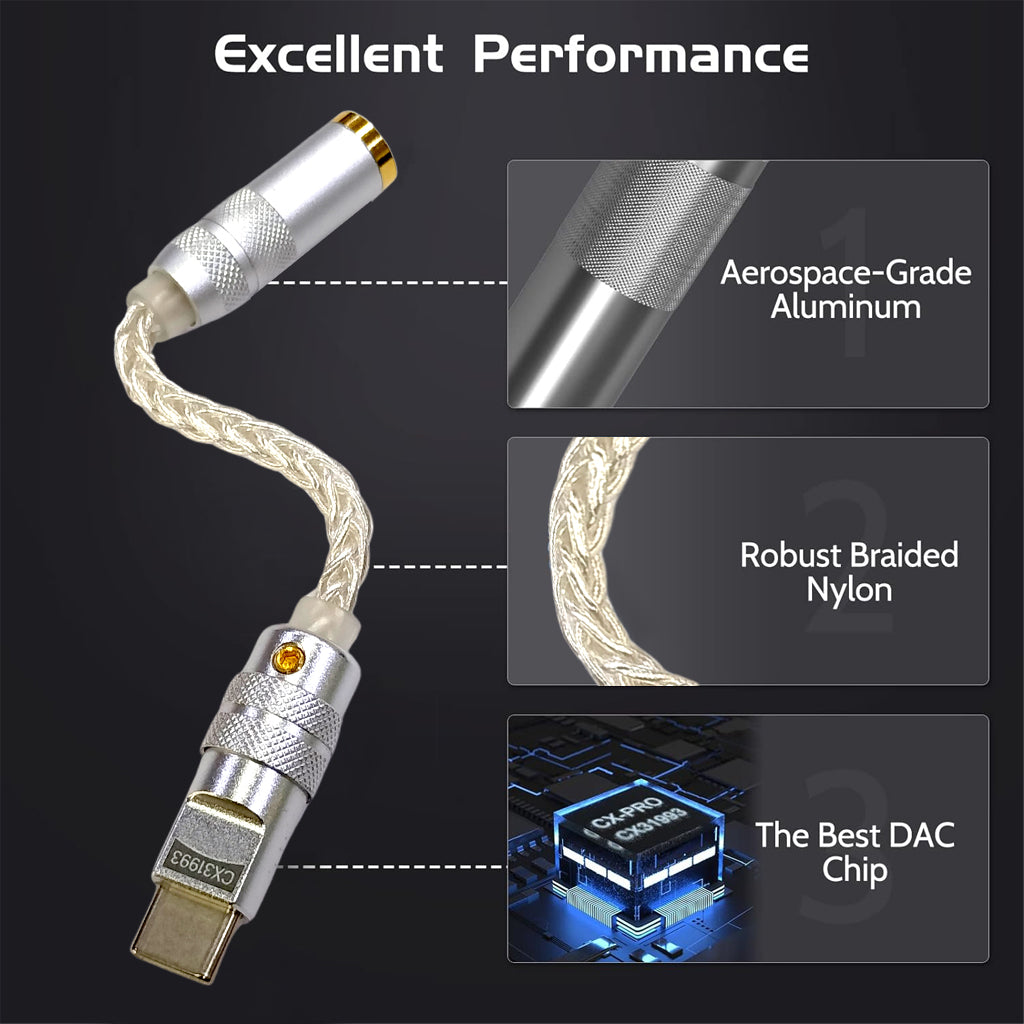 AUDIOCULAR D09 CX31993 Type C to 3.5mm DAC Dongle | Concept Kart