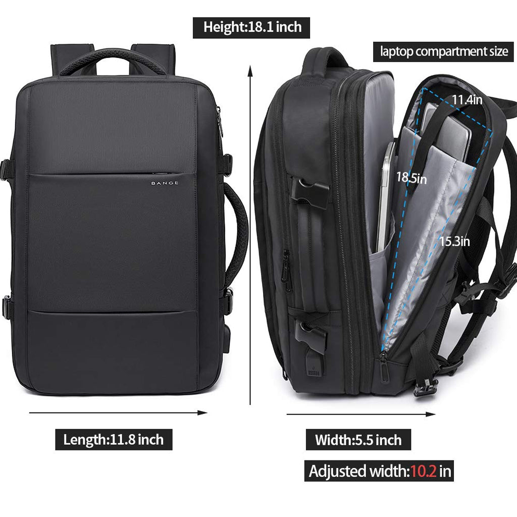 BANGE 1908 Smart Travel Backpack with USB Port Fit for 17.3" Laptop ...