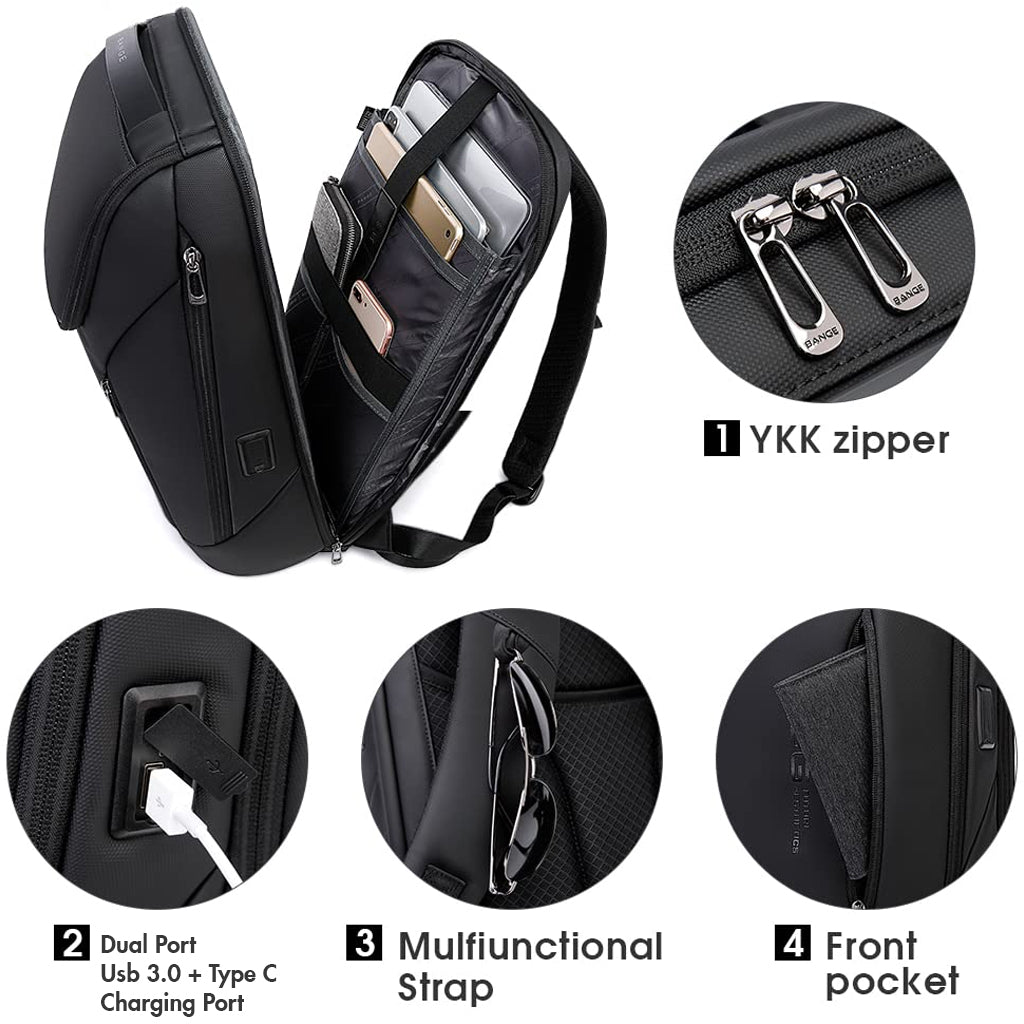 BANGE 2517 Smart Travel Backpack with Charging Port | Concept Kart