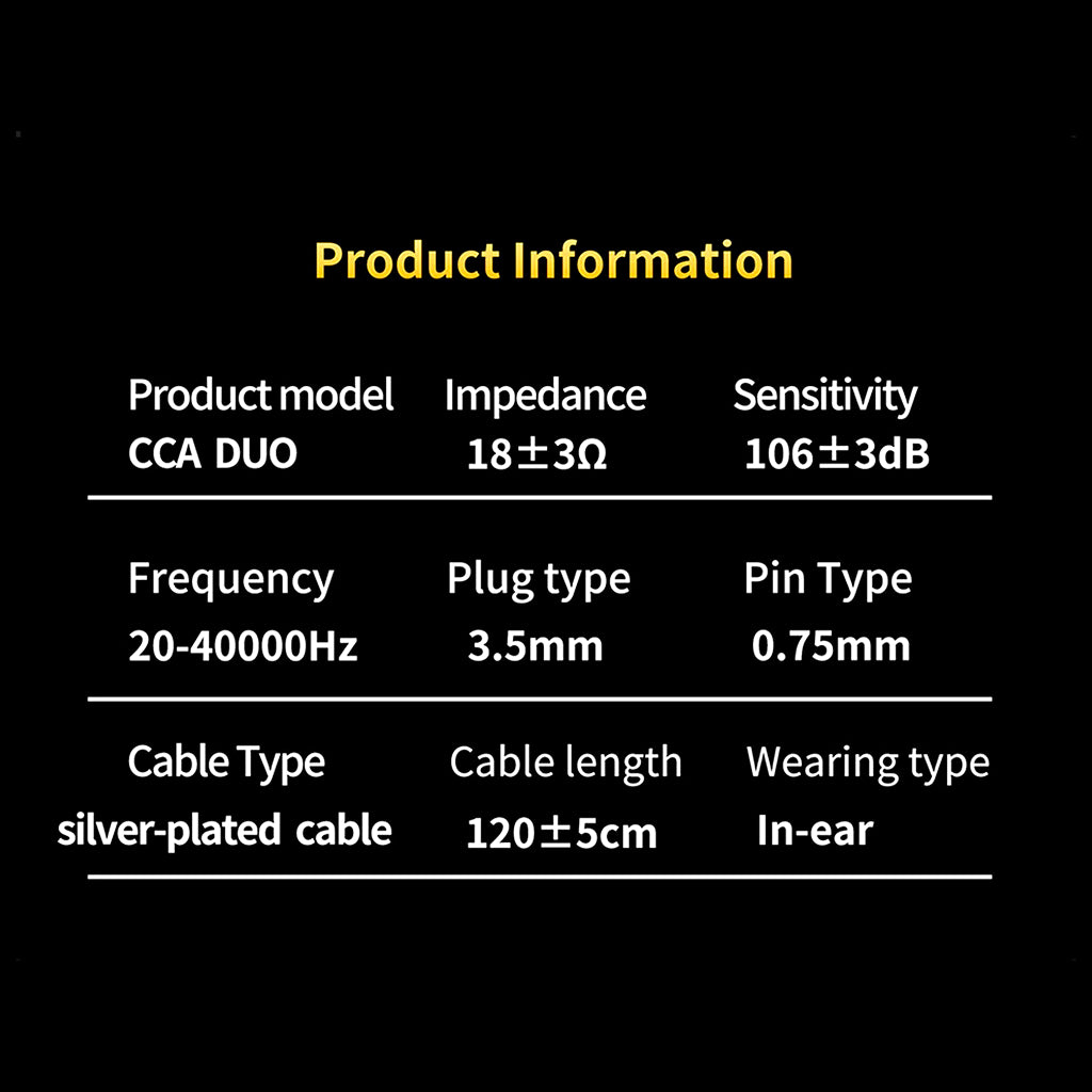 CCA Duo In-Ear Monitor wired IEMs with Mic | Concept Kart