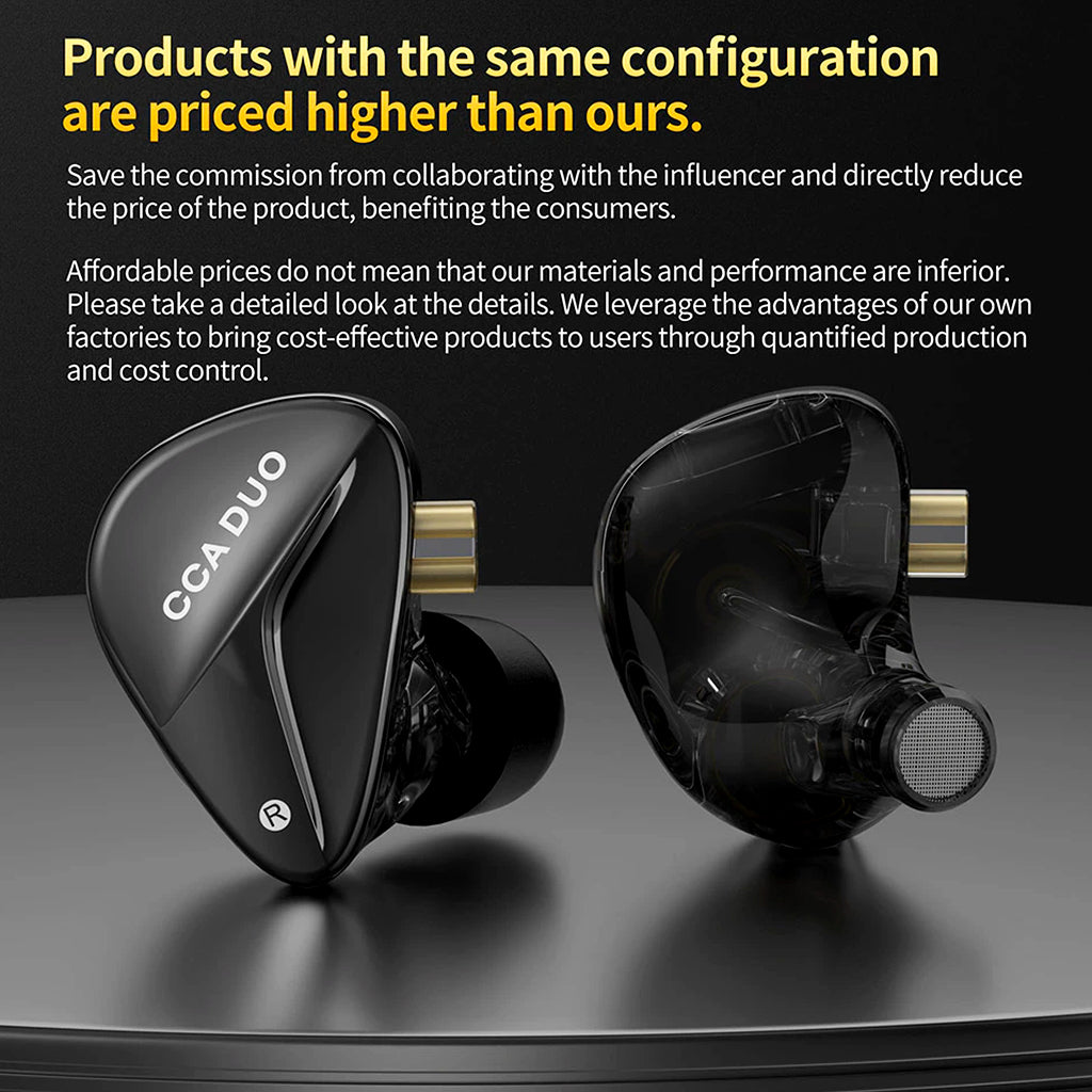 CCA Duo In-Ear Monitor wired IEMs with Mic | Concept Kart
