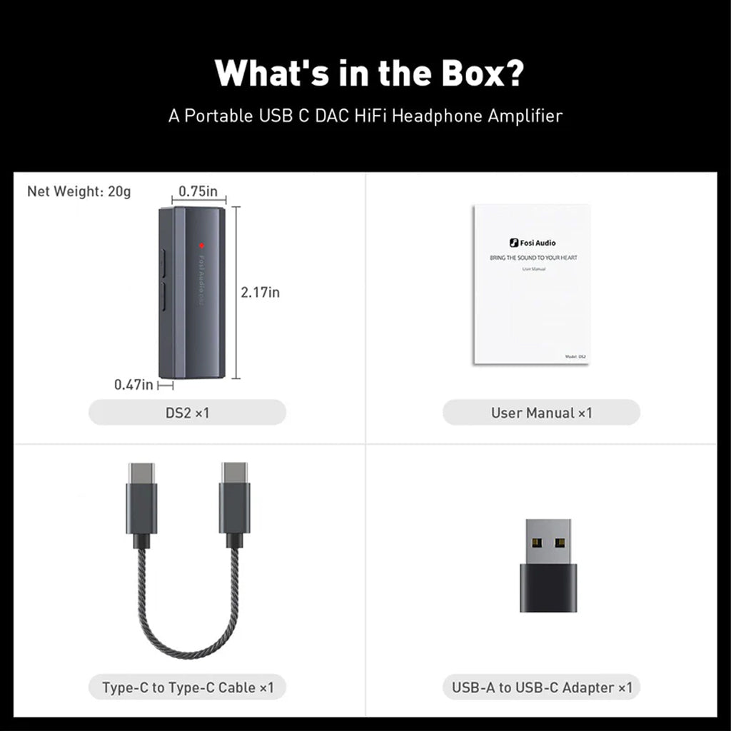 Fosi Audio DS2 CS43131 Portable DAC & Amp | Concept Kart