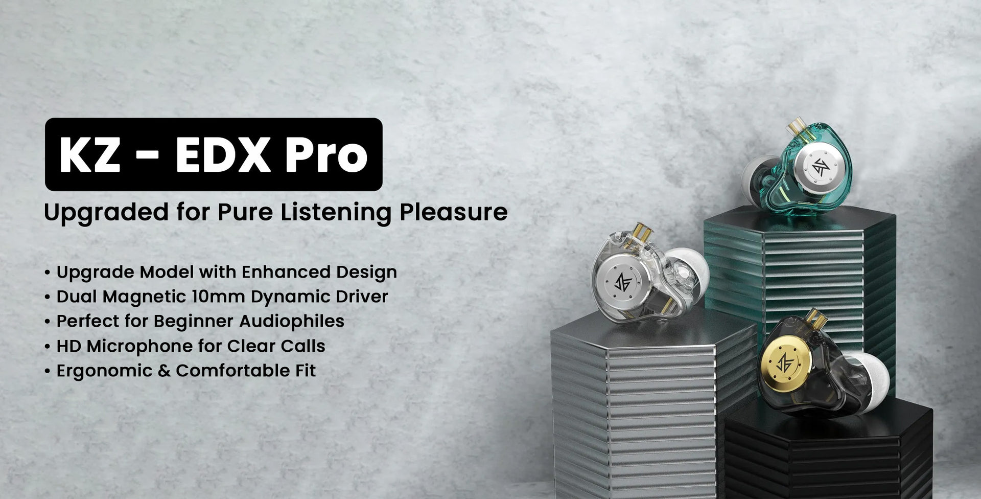 KZ EDX Pro IEM with Dual Cable (3.5mm + Type C) with Mic | Concept Kart