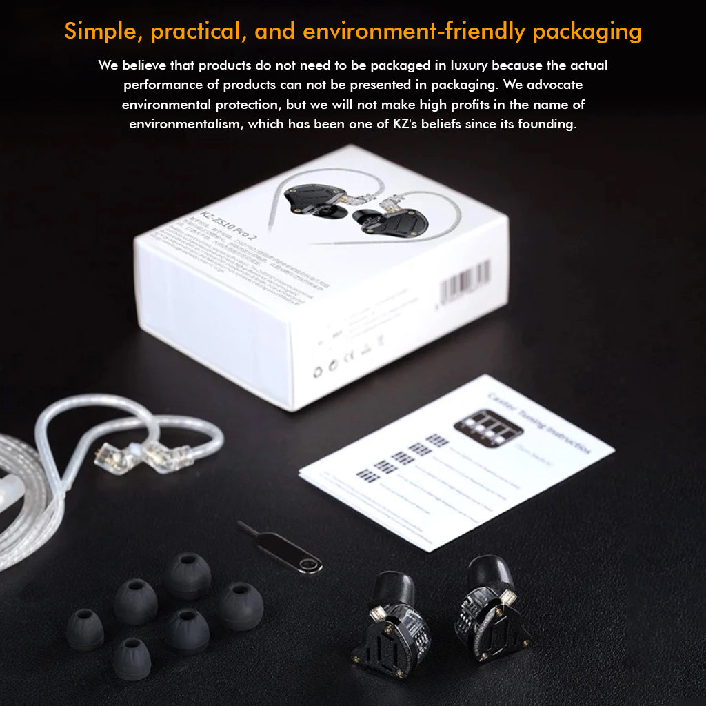 KZ ZS10 Pro 2 Hybrid Driver In Ear Monitor (1DD+4BA) | Concept Kart