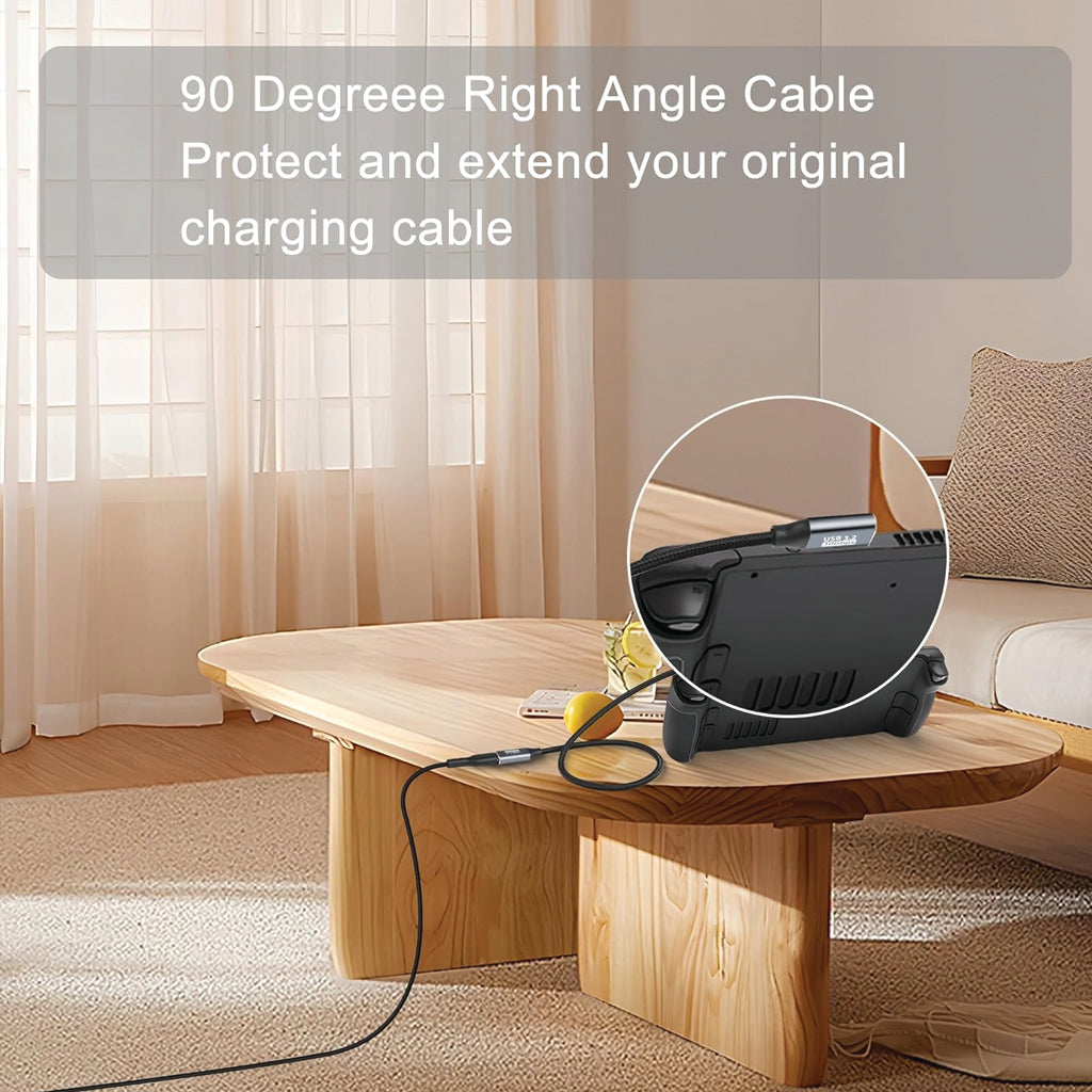 TECPHILE L Shape Type-C Male to Type-C Female 100W Charging Cable ...