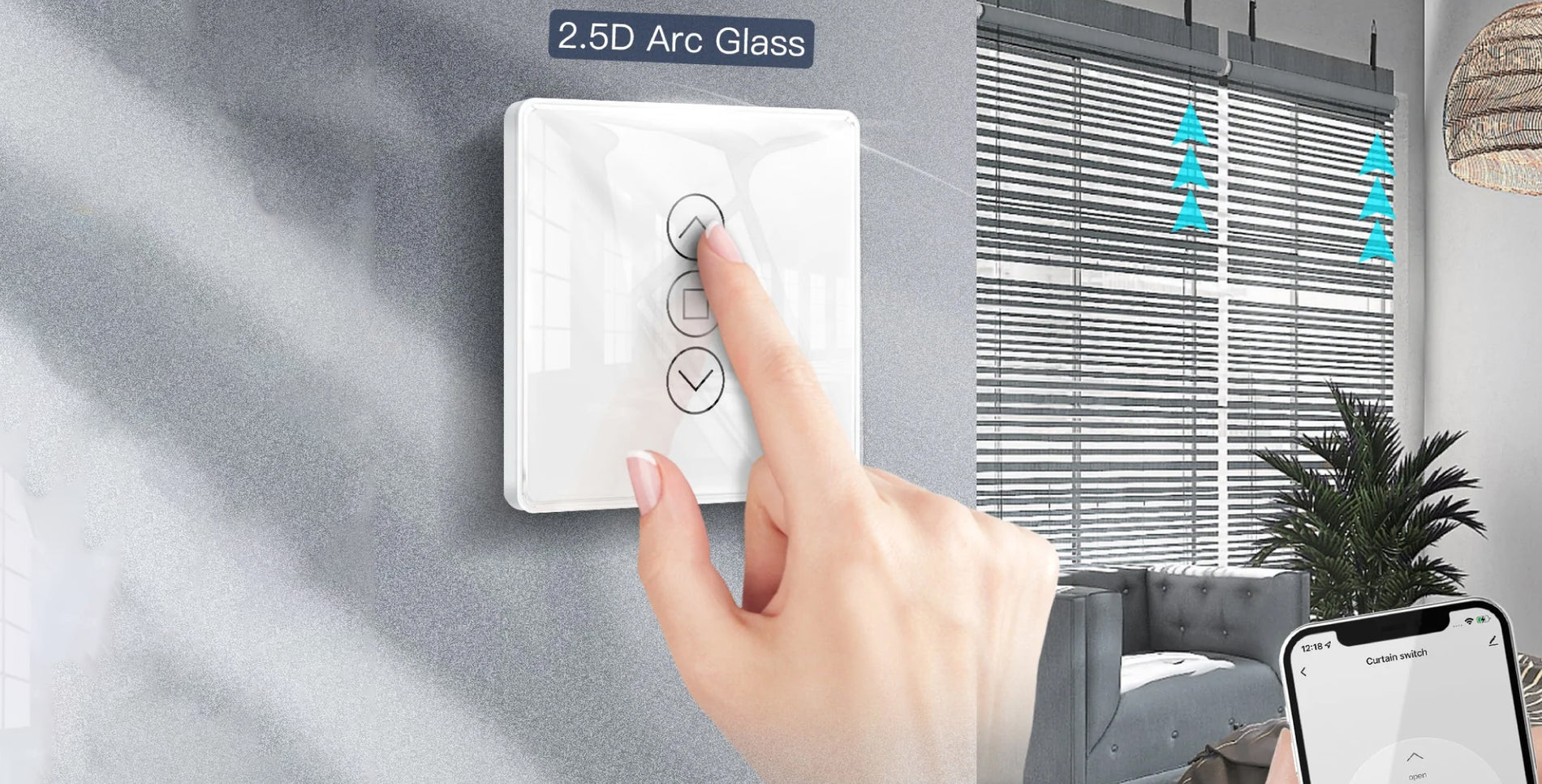 MOES Smart WiFi+RF Curtain Switch | Concept Kart