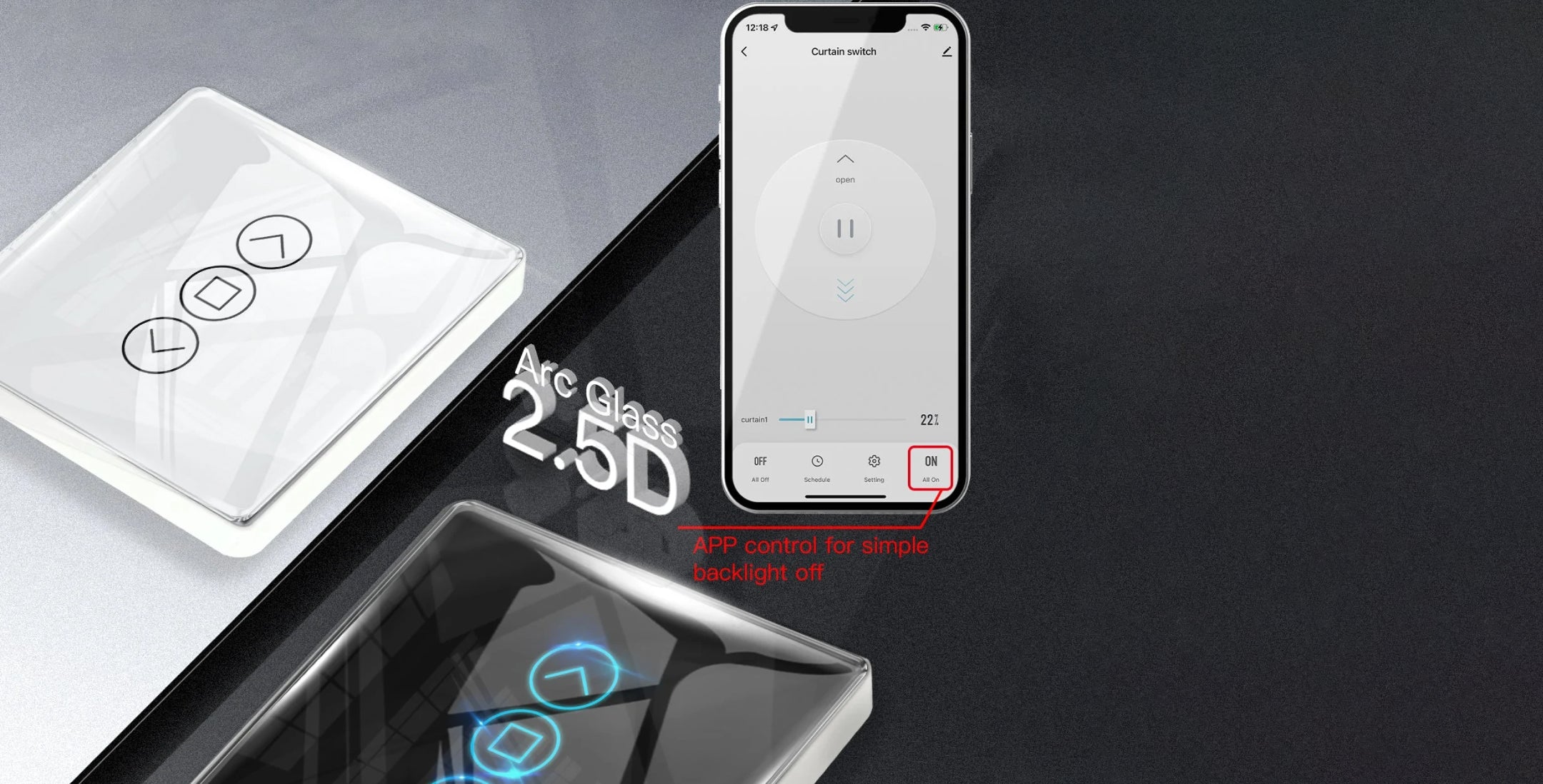 MOES Smart WiFi+RF Curtain Switch | Concept Kart