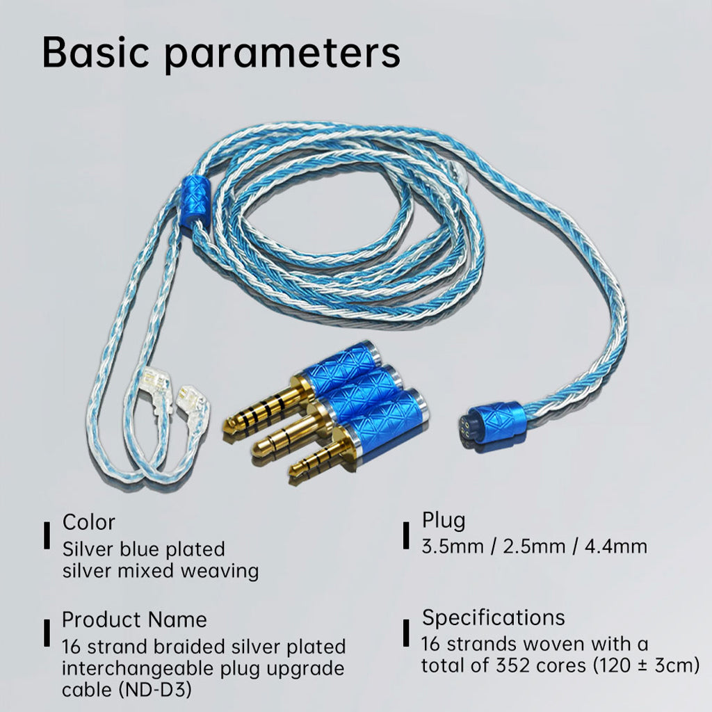 ND D3 16 Strand Modular Upgrade Cable for In-Ear Monitor | Concept Kart