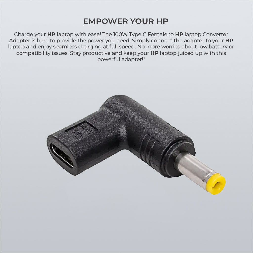 TECPHILE 100W Female USB Type C to HP Laptop Adapter | Concept Kart