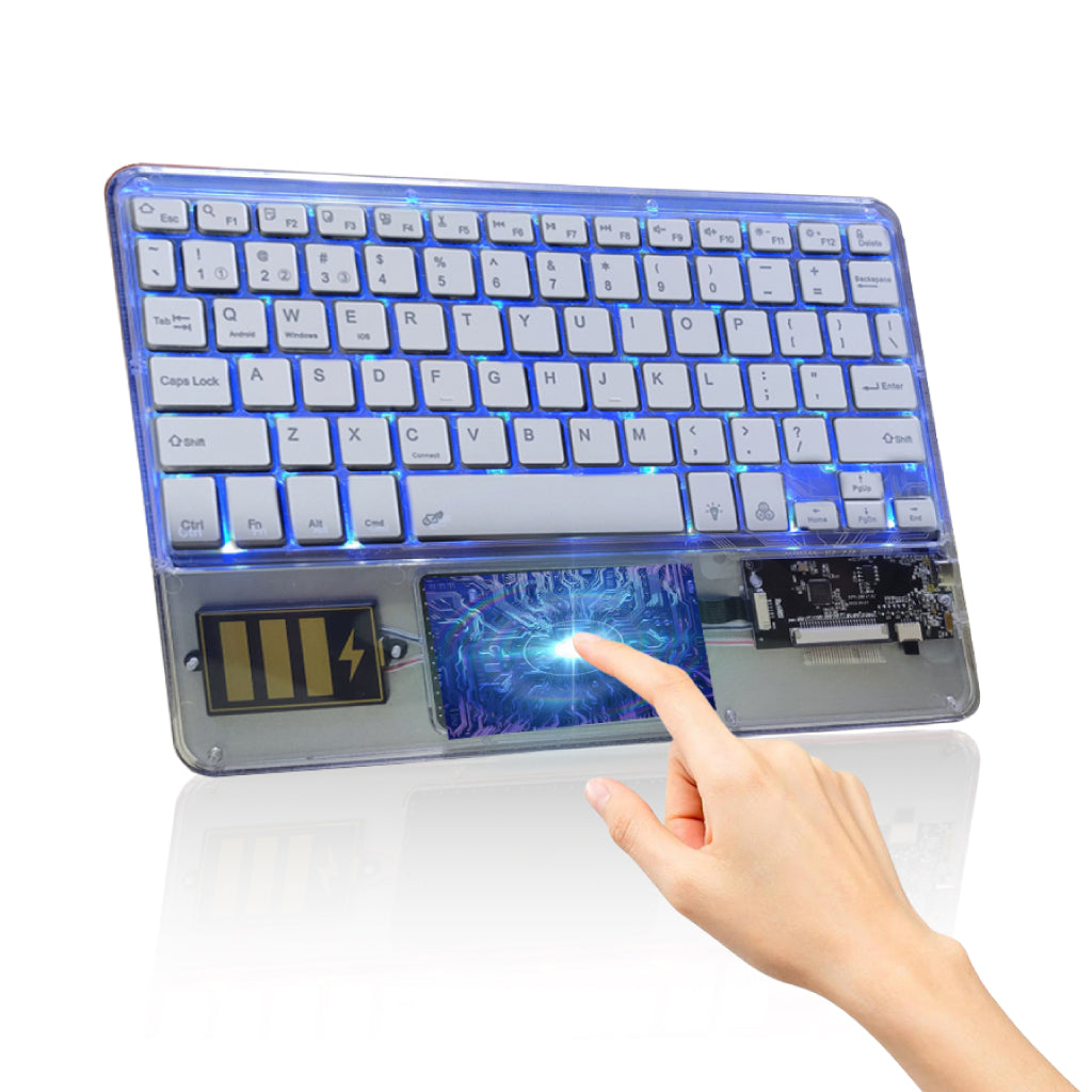 TECPHILE Z33 Transparent Wireless Keyboard with Touchpad | Concept Kart