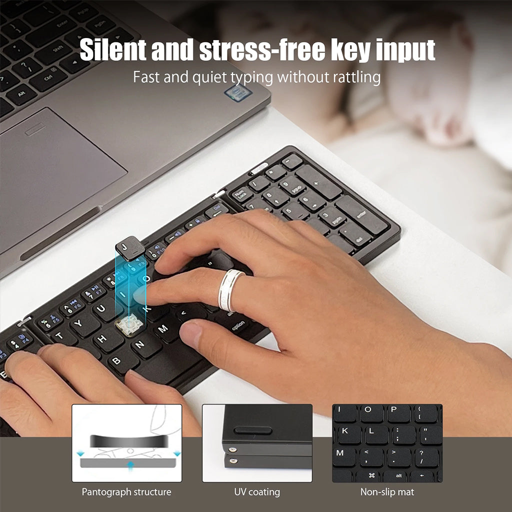 B089 Foldable Mini Full Size Bluetooth Wireless Keyboard | Concept Kart