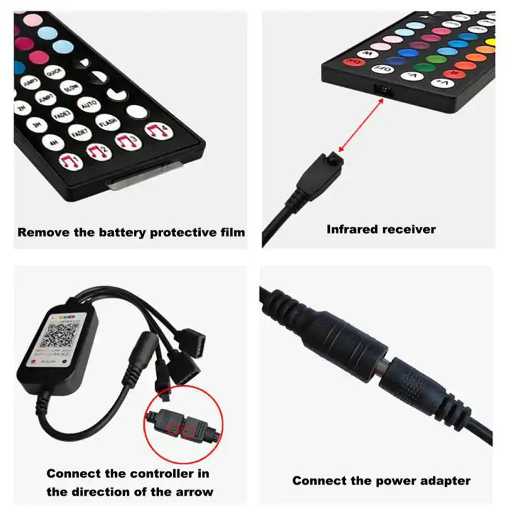 TECPHILE - Bluetooth RGB LED Strip Controller with Dual Connector | Concept Kart