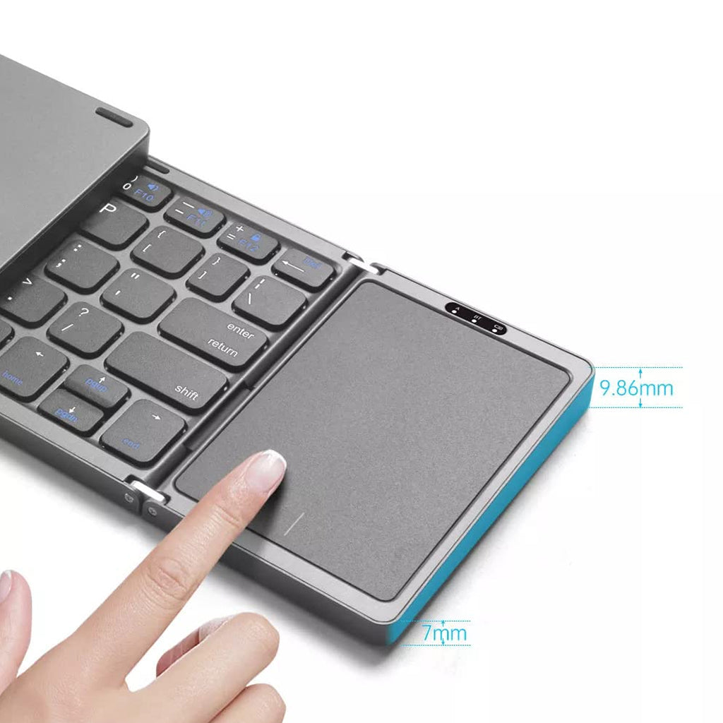 B089T Tri Fold Foldable Bluetooth Keyboard with Touchpad | Concept Kart