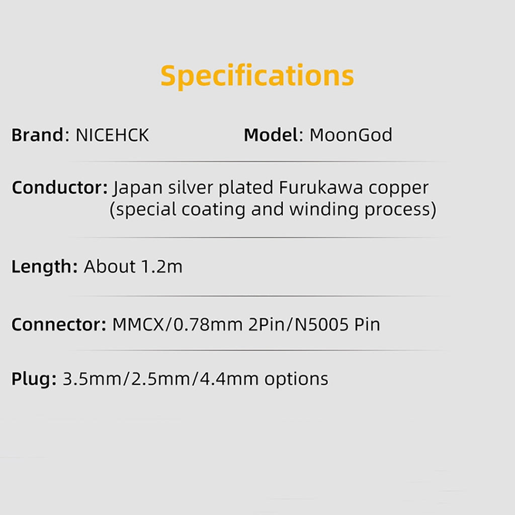 NiceHCK Moongod Japan Silver Upgrade Cable for IEMs | Concept Kart