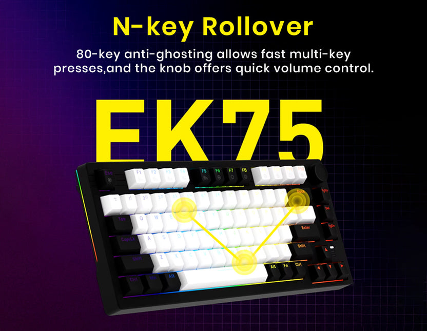 DAREU EK75 Mechanical Wired Gaming Keyboard with 75% TKL layout ...