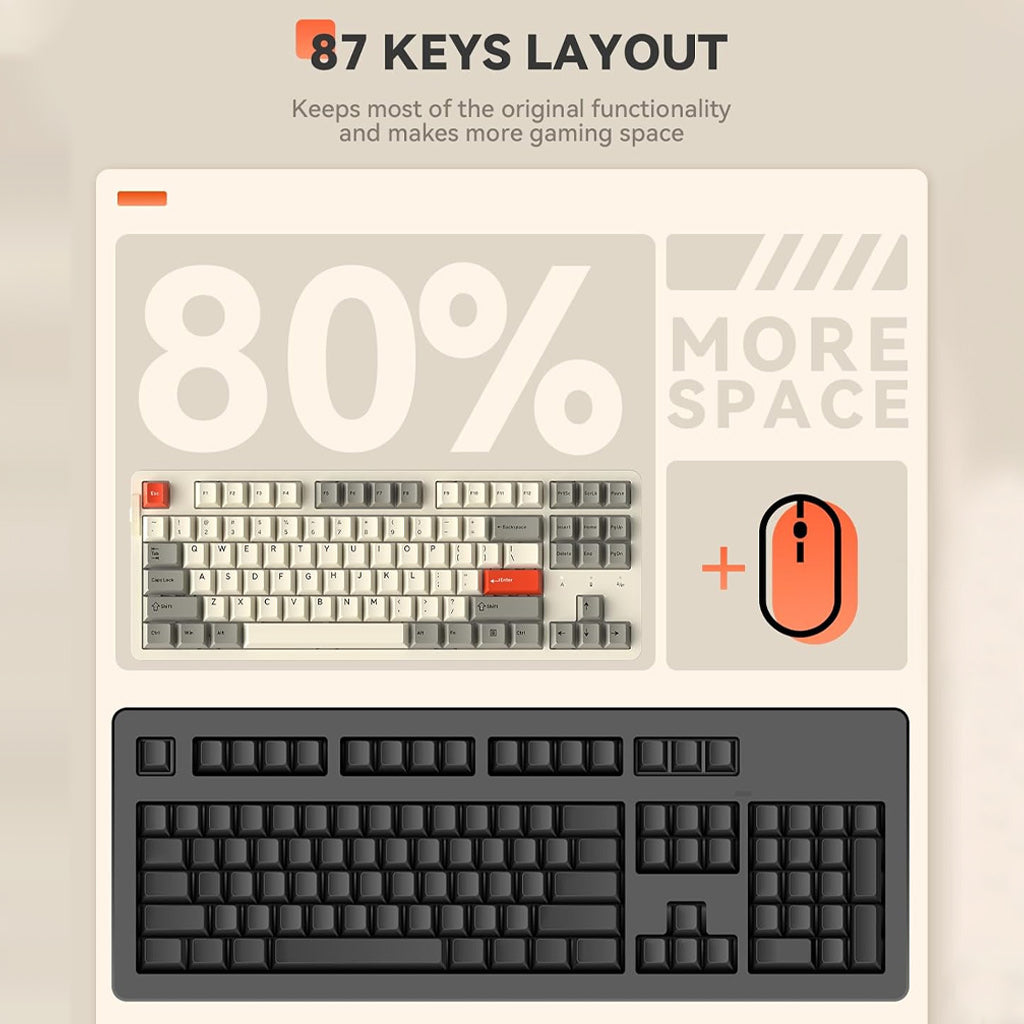 DAREU EK87Pro Mechanical Gaming Keyboard with Tri Modes & 80% Layout ...
