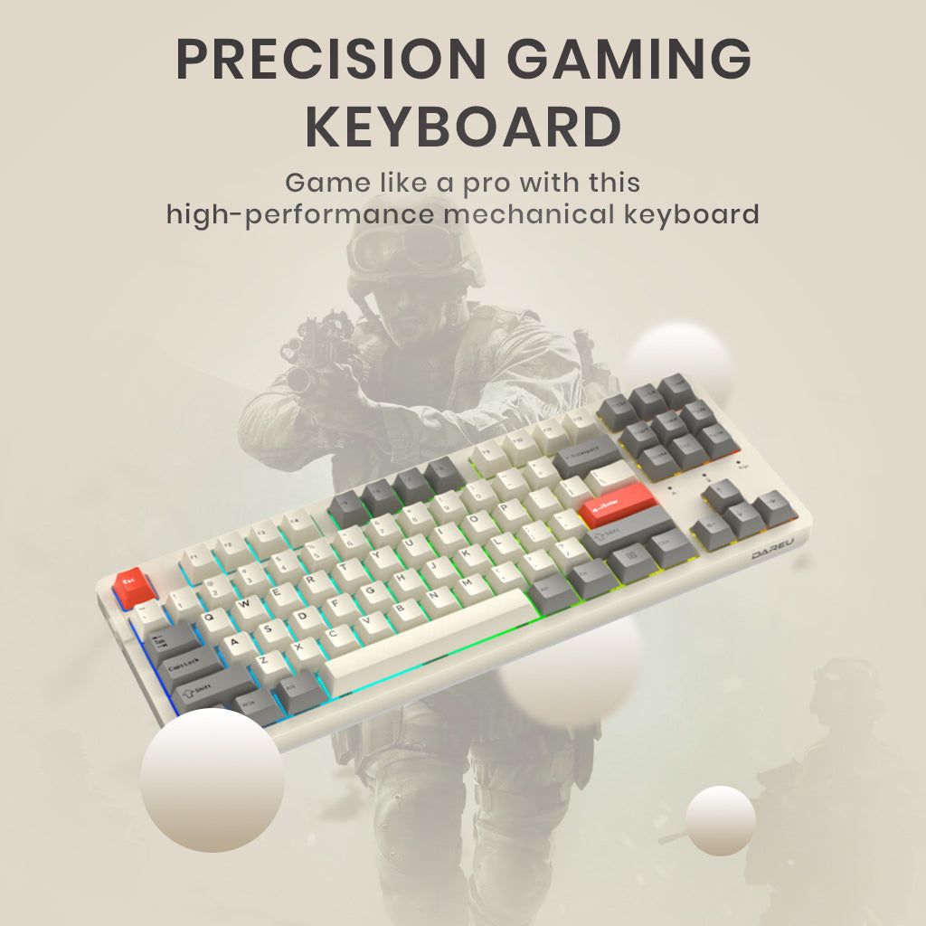 DAREU EK87Pro Mechanical Gaming Keyboard with Tri Modes & 80% Layout ...
