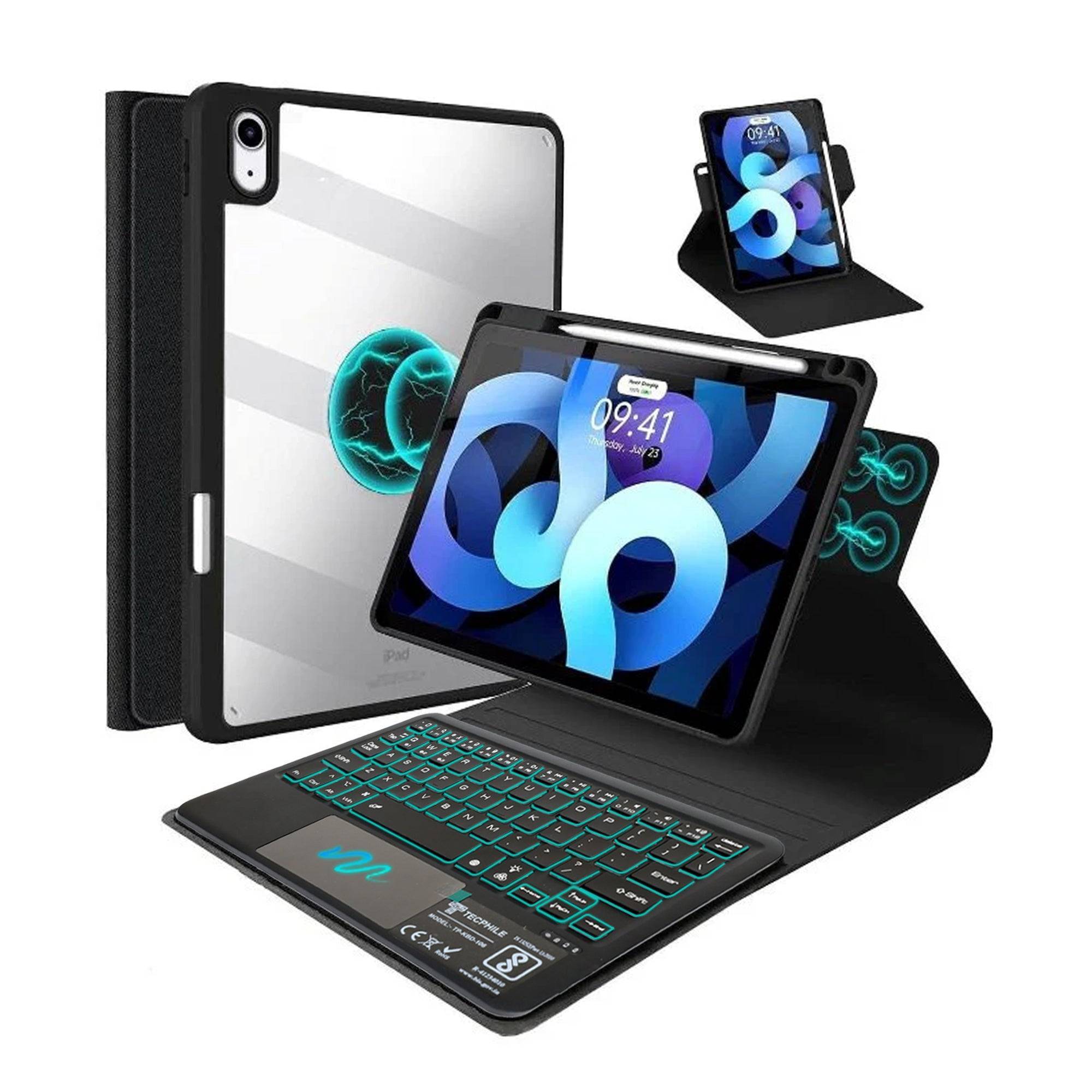 HD209T iPad 10th Gen Keyboard Case 360° Rotating & Transparent ...