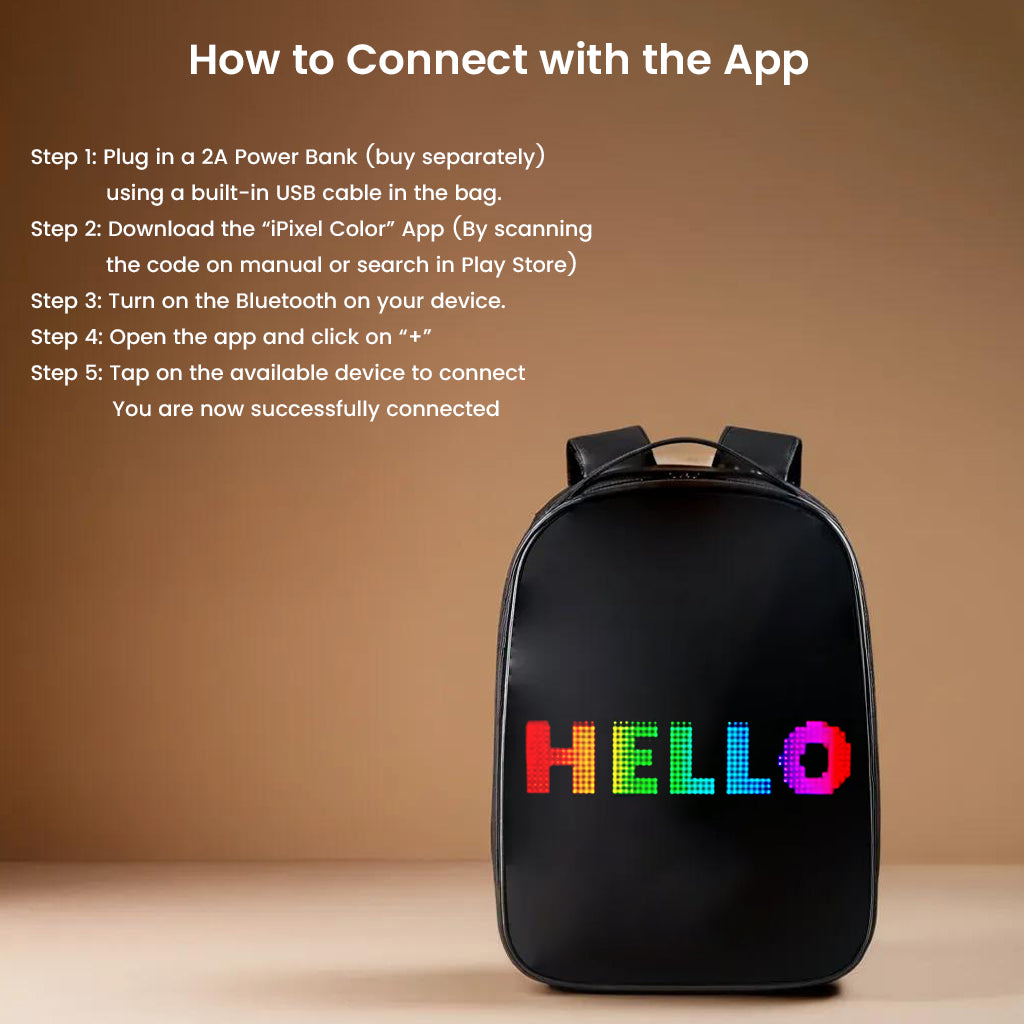 KWQ 056 Hardshell Smart LED Display Backpack Bag with App Control ...