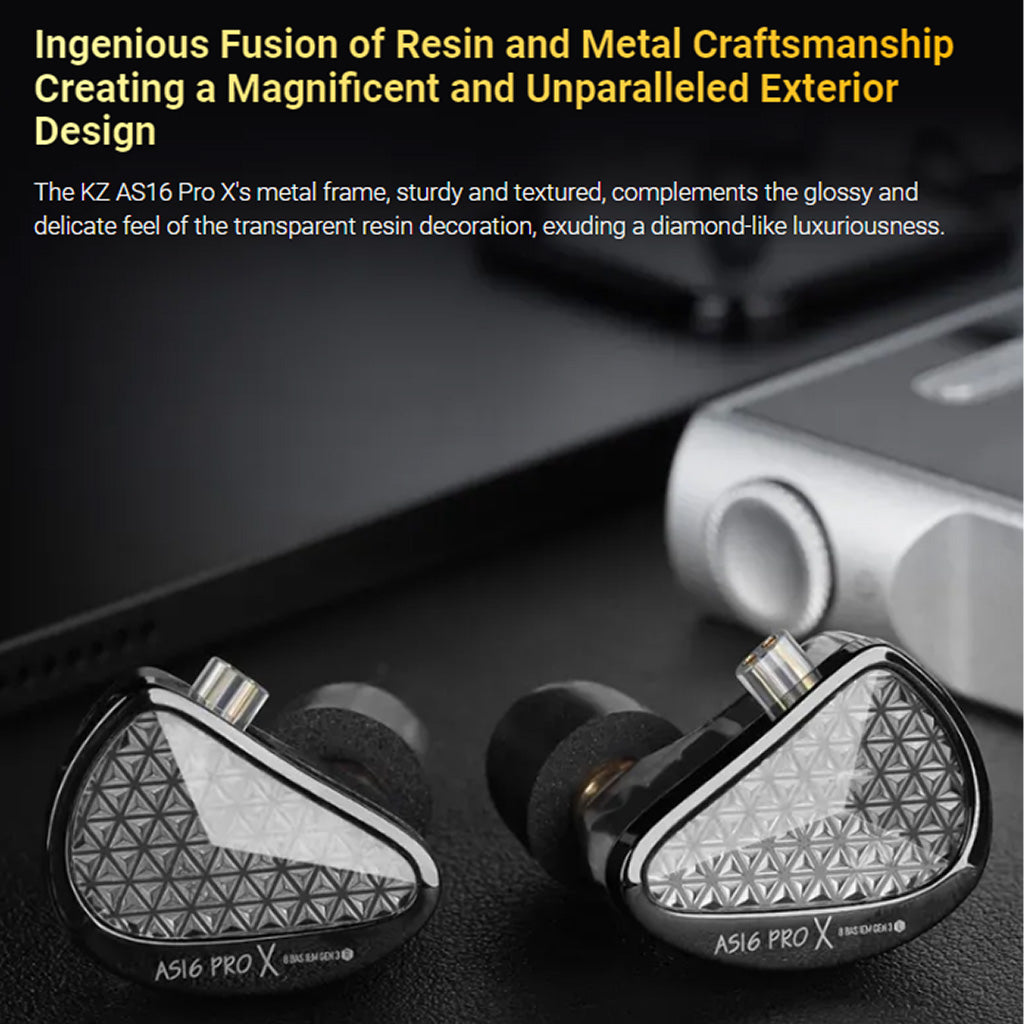 KZ AS16 Pro X 16 Balanced Armature Drivers In Ear Monitor | Concept Kart