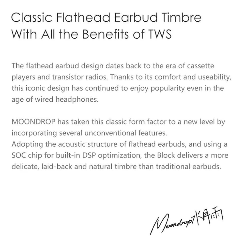Moondrop BLOCK V5.4 Bluetooth True Wireless TWS Earbuds – Concept Kart
