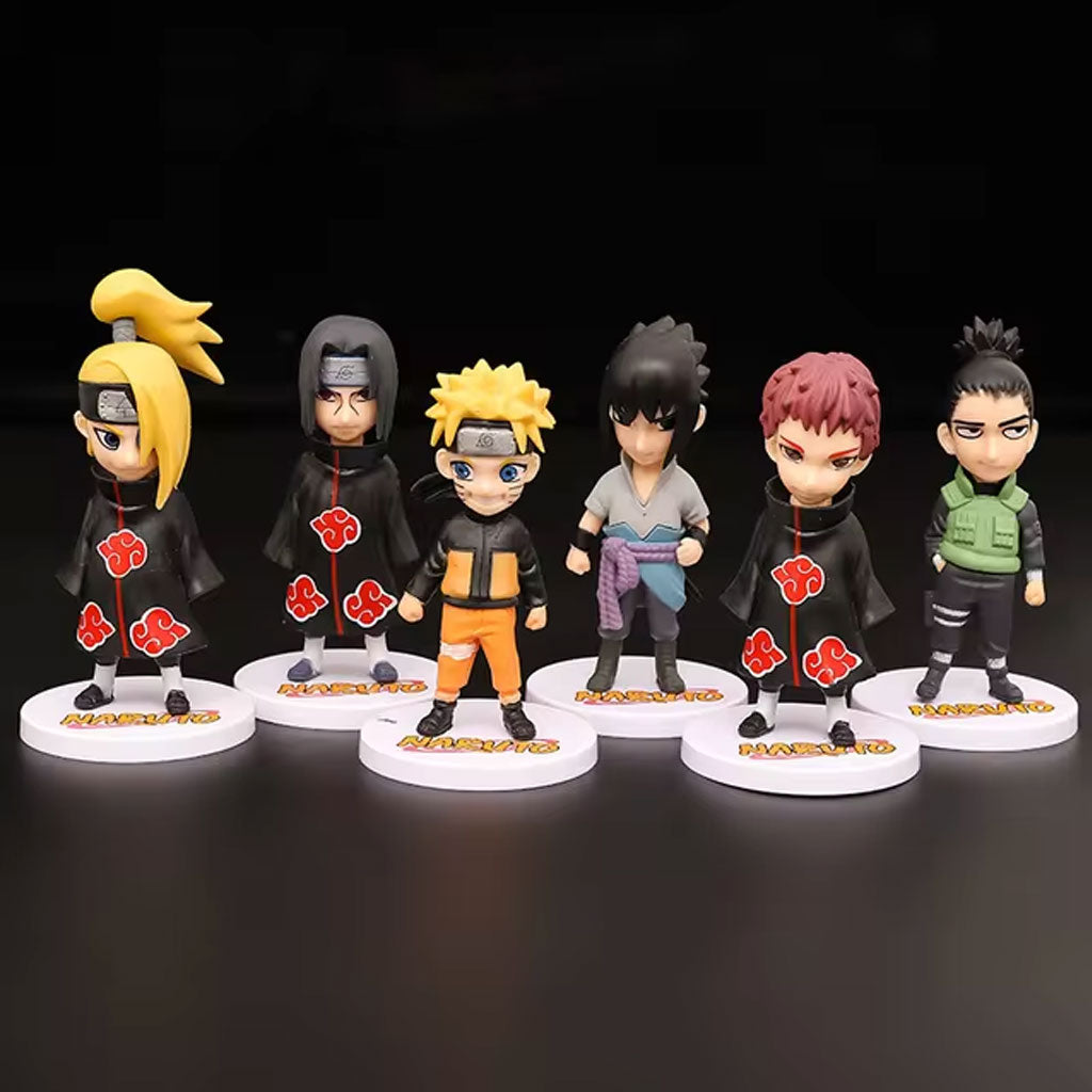 Anime Action Figures Naruto Chibi Figurines Set of 6 - 11.5cm Approx ...