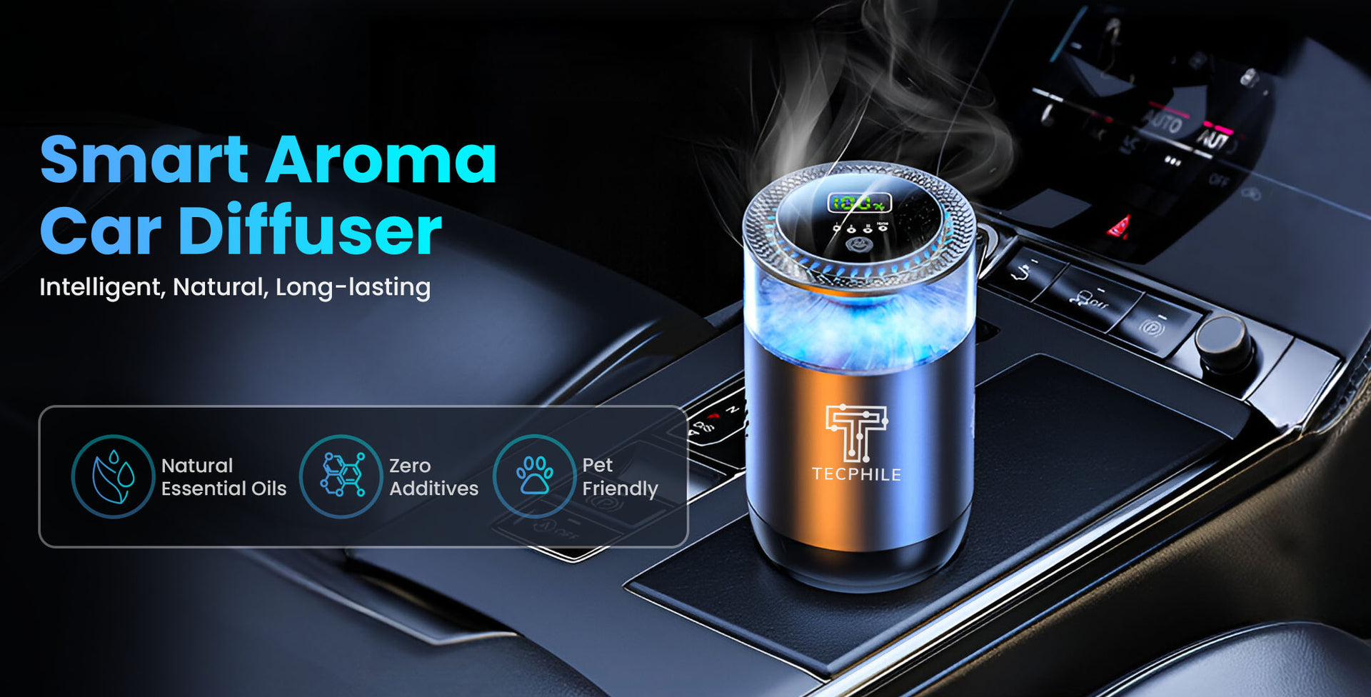 P3 Car Air Freshener Atomizer Automatic Diffuser with Ambient Light ...