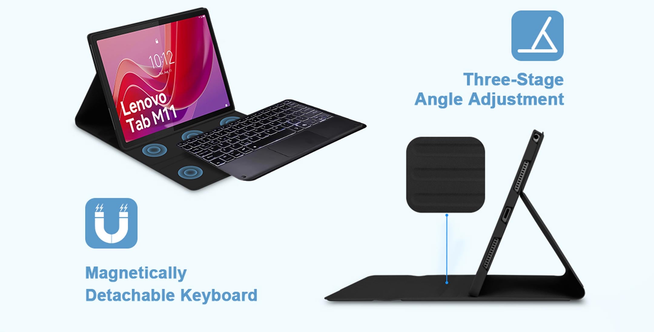 Keyboard Case for Lenovo Tab M11, Moto Pad 60 Neo, Lenovo Idea Tab, Tab ...