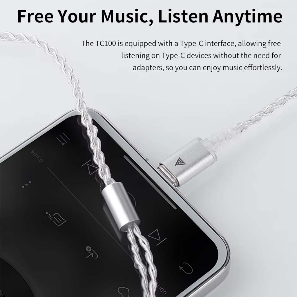 QKZ - TC100 IEM to USB Type-C Audio Cable with Inline HD Microphone ...