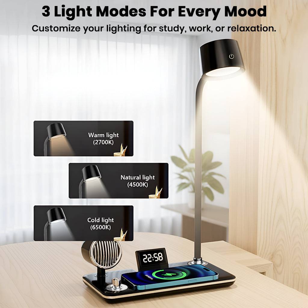 5-in-1 Study Desk Lamp - Bluetooth & Charging | Speaker, Charger ...