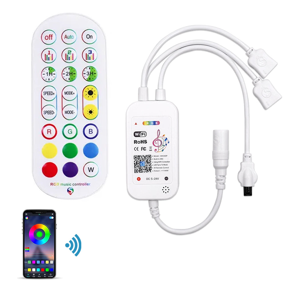 RGB LED Smart 4 Pin Dual Strip Light Controller with Remote | Concept Kart
