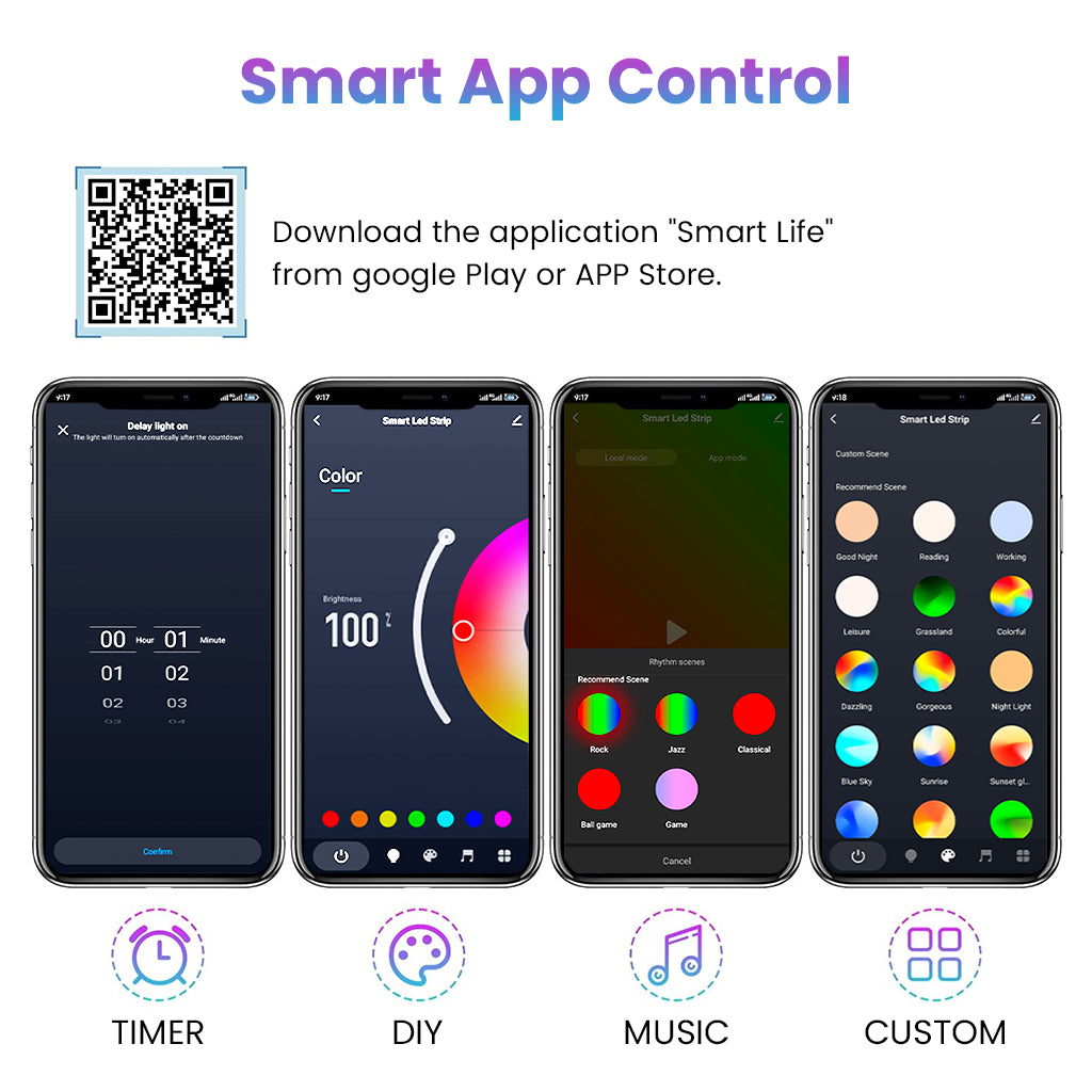 RGB LED Smart 4 Pin Dual Strip Light Controller with Remote | Concept Kart