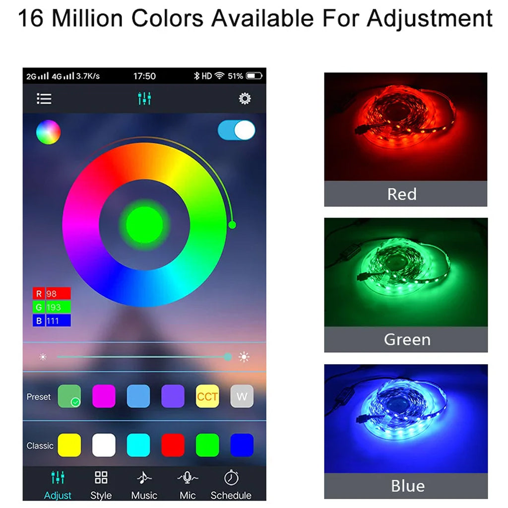 TECPHILE 5W USB Bluetooth RGB LED Strip Controller | Concept Kart