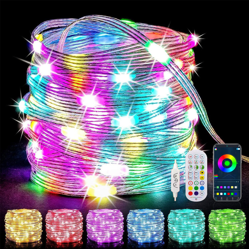 USB Powered Smart Fairy String Lights with App & Remote Control, Music ...