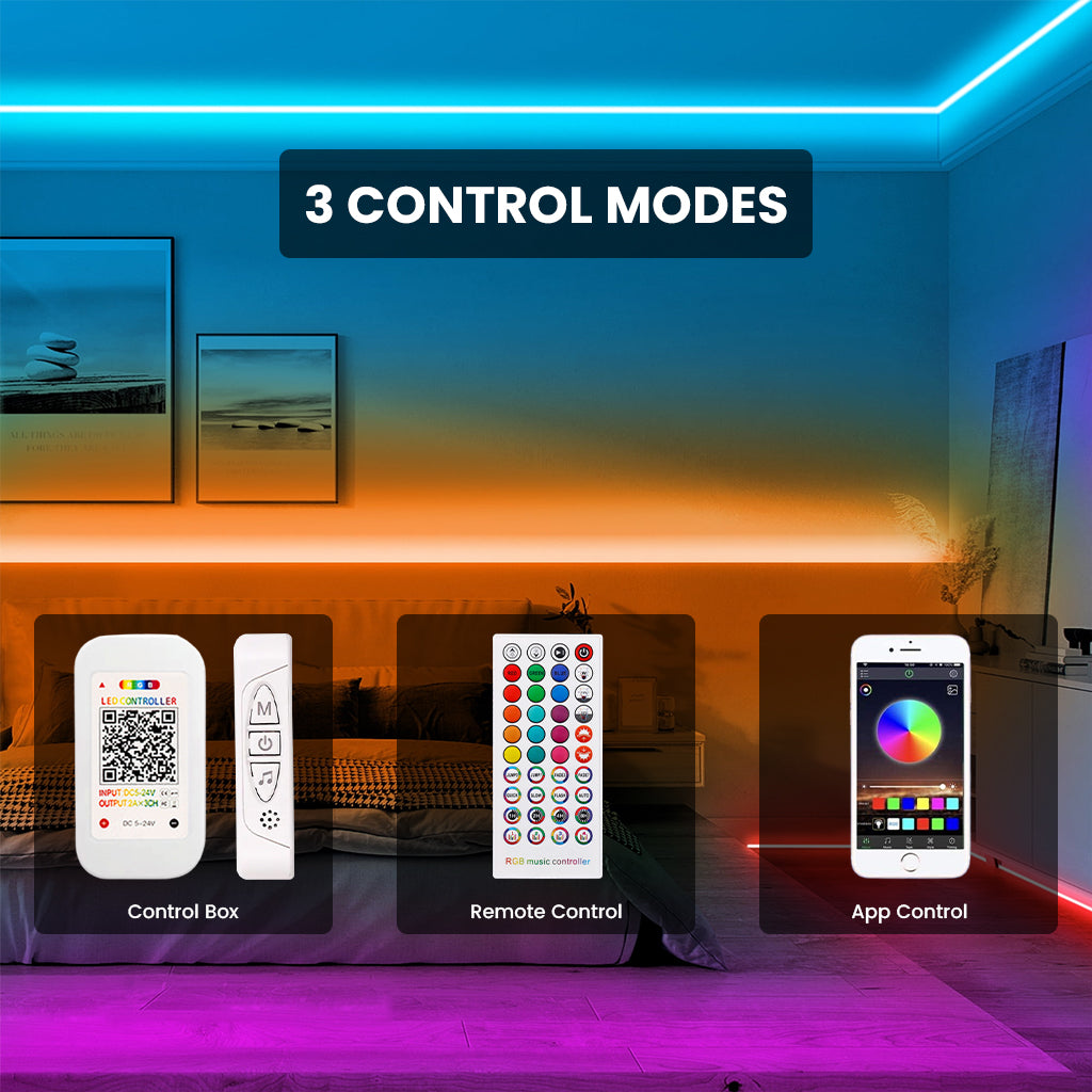 RGB LED Smart 4 Pin Dual Strip Light Controller with Remote | Concept Kart