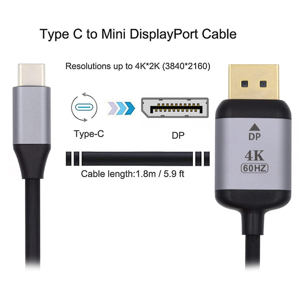 TECPHILE USB Type C to Mini DisplayPort/DP Cable | Concept Kart
