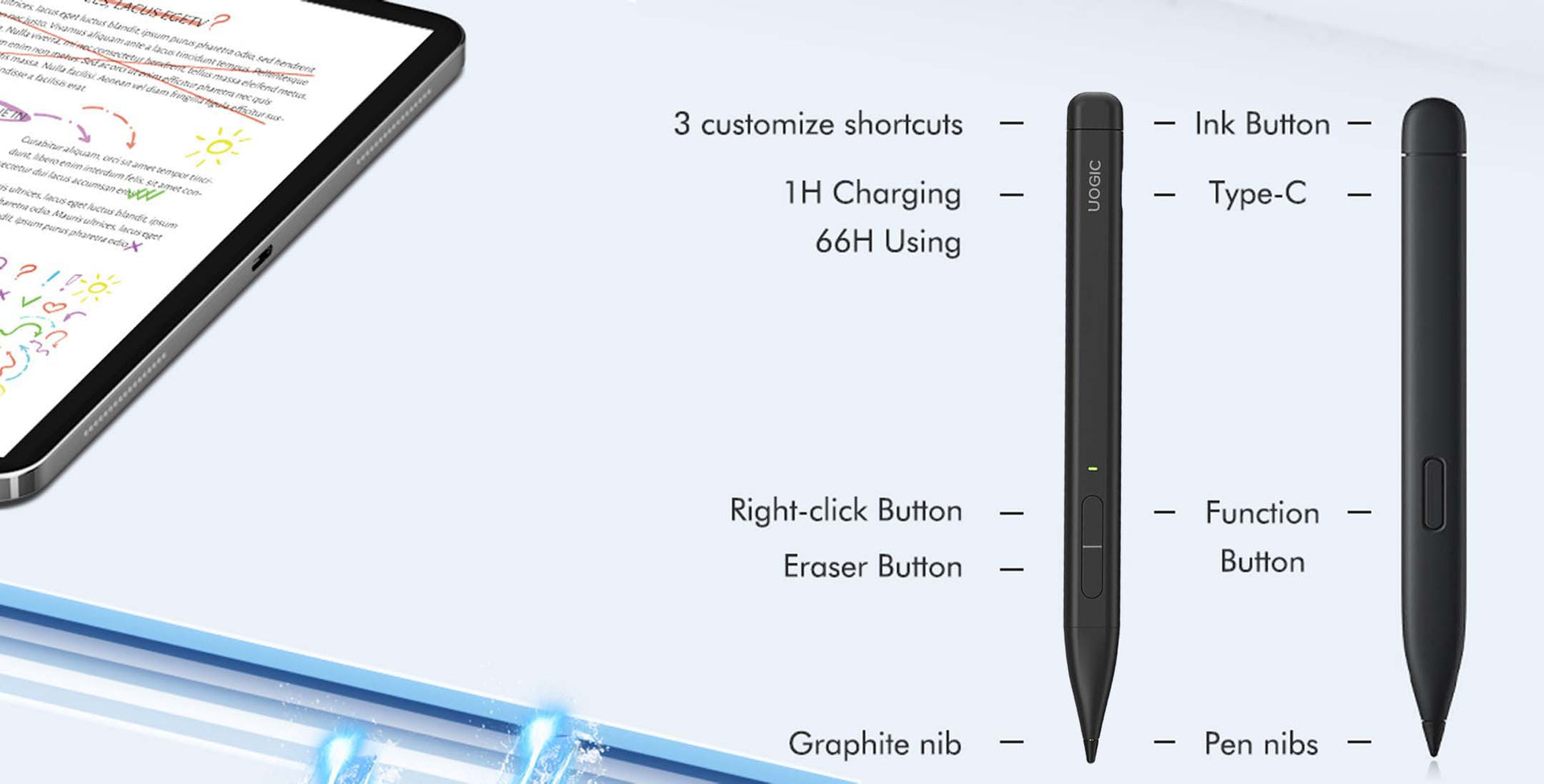 Uogic X1 Pro Surface Pen - Stylus Pen | Precision & Comfort | Concept Kart