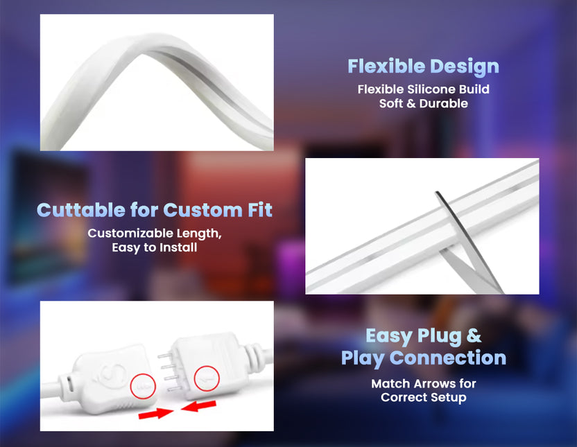 TECPHILE RGB Neon Strip Light with App & Remote Control | Concept Kart