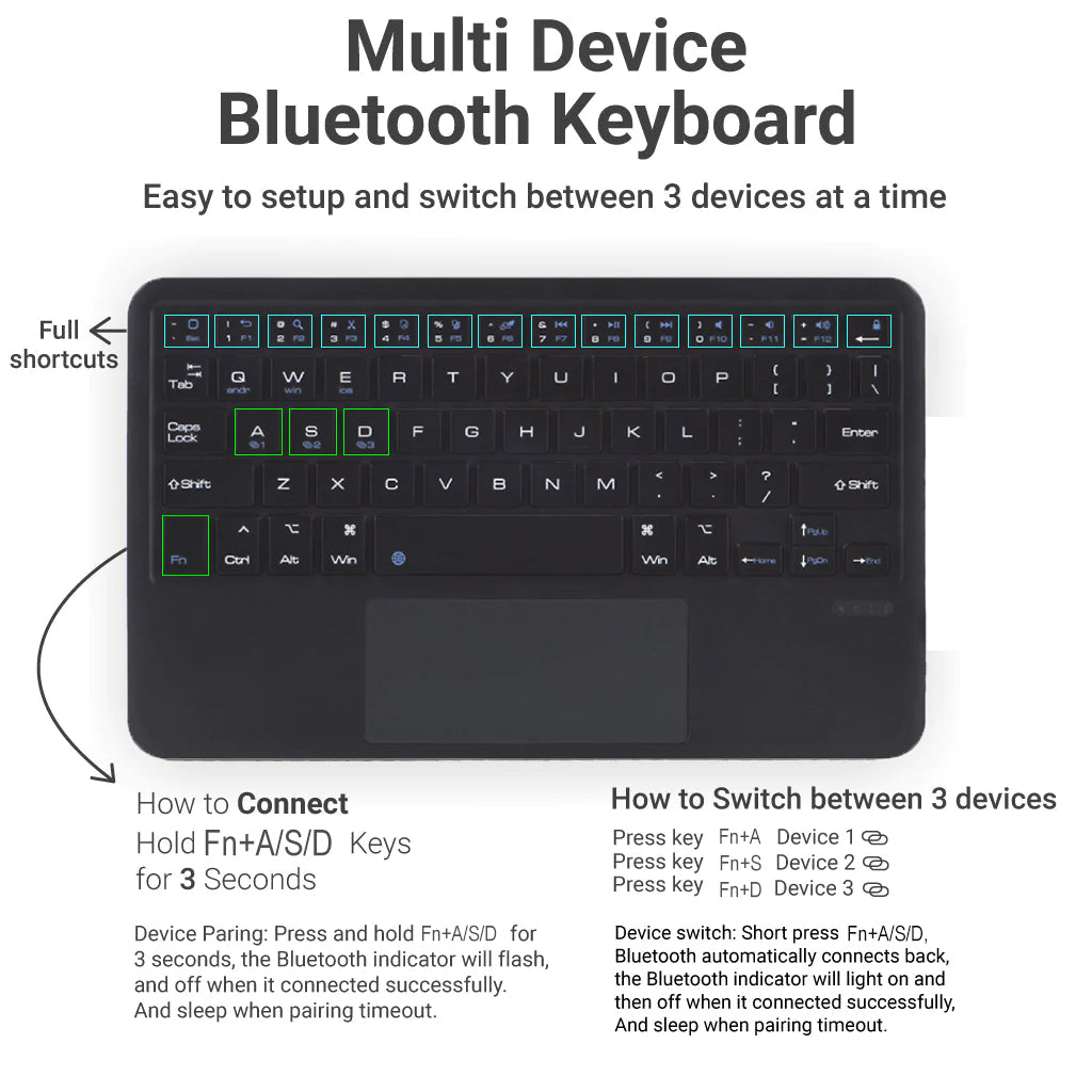 B102 Wireless Keyboard with Touchpad | Concept Kart