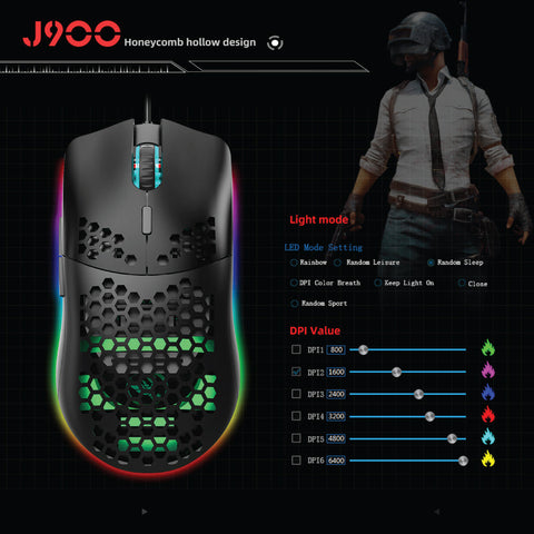 HXSJ J900 RGB Wired Gaming Mouse | Concept Kart
