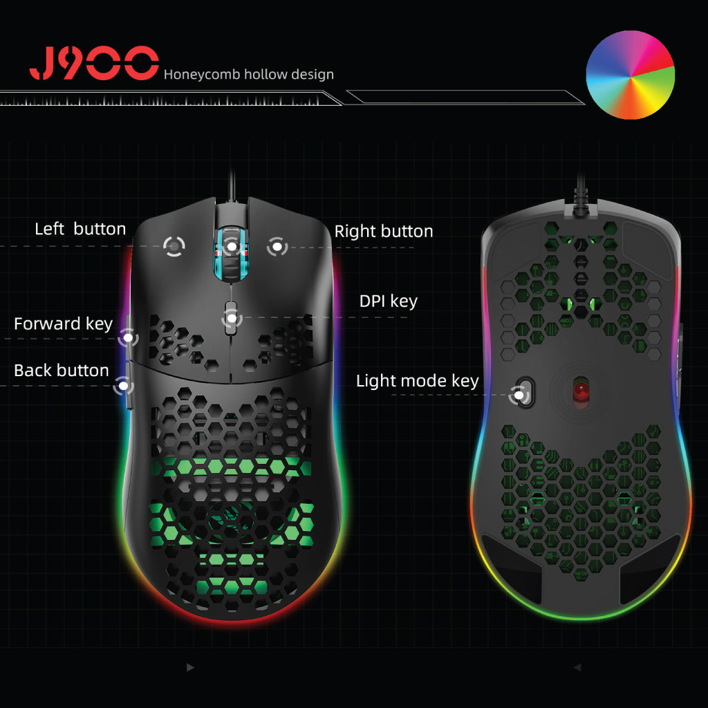 HXSJ J900 RGB Wired Gaming Mouse | Concept Kart