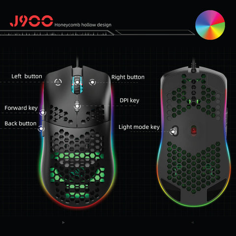 HXSJ J900 RGB Wired Gaming Mouse | Concept Kart
