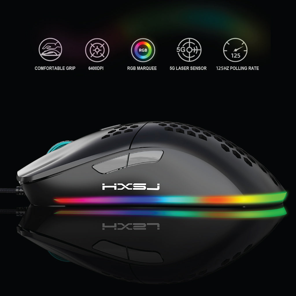 HXSJ J900 RGB Wired Gaming Mouse | Concept Kart