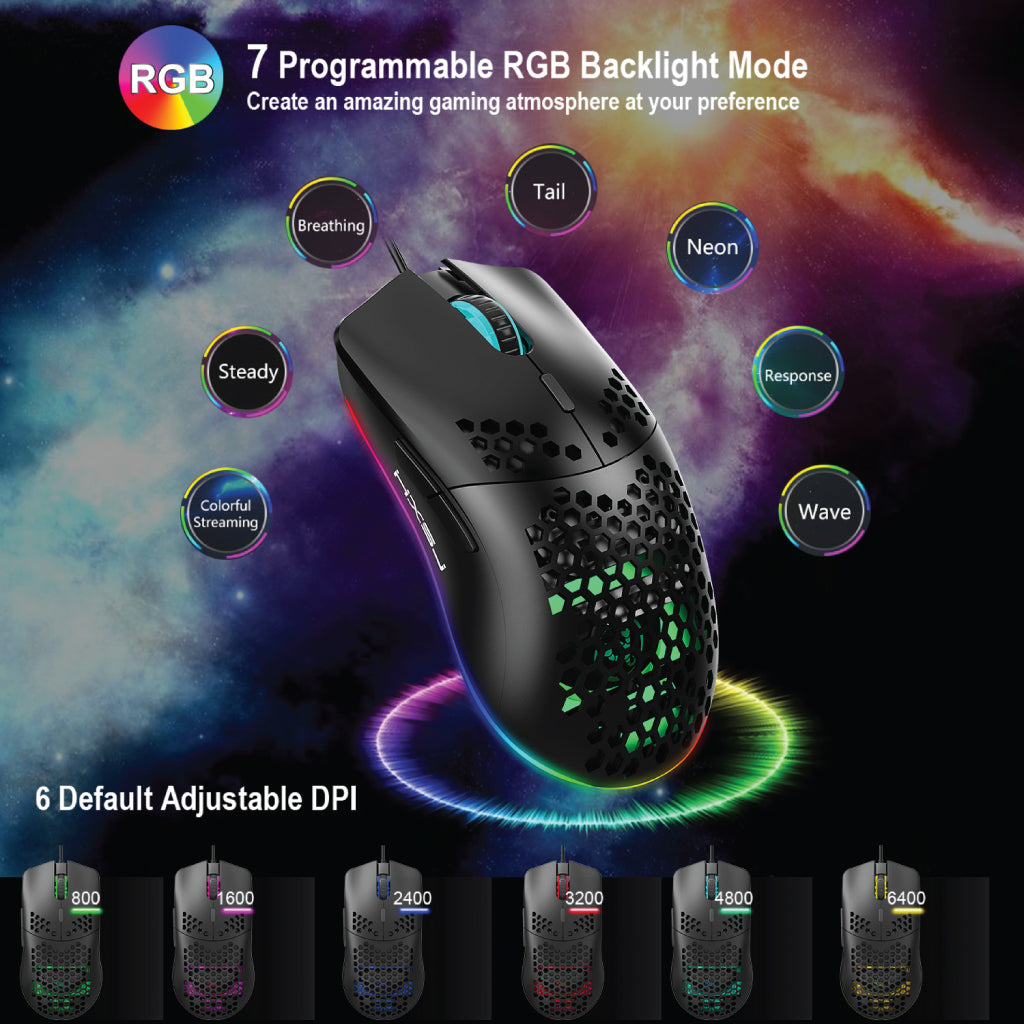 HXSJ J900 RGB Wired Gaming Mouse | Concept Kart