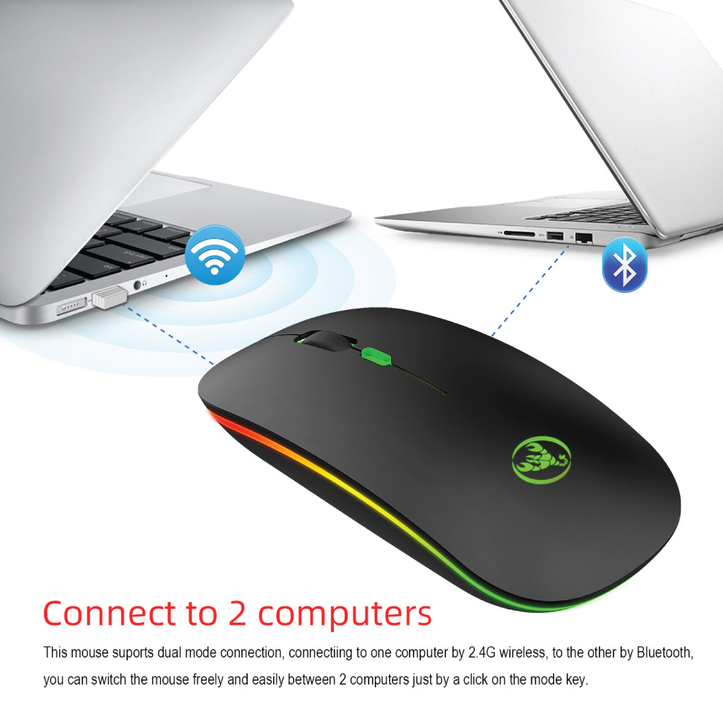 HXSJ T18 Dual Mode Bluetooth Wireless Mouse | Concept Kart